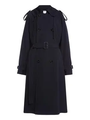 Bottega Veneta Wool Gabardine Trench Coat - Navy