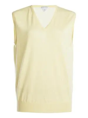 Bottega Veneta Sleeveless Knit Cashmere Top - Yellow