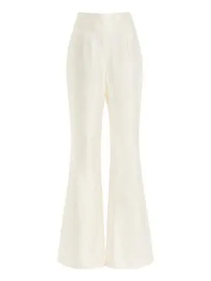 GALVAN Sorrento Silk Taffeta Flared Pants