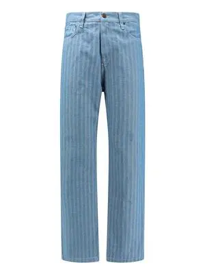 Carhartt Work In Progress Cotton Jeans With Stripes - Blue
