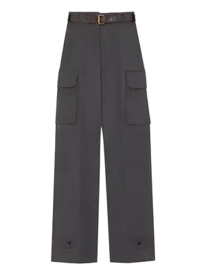 Saint Laurent Cassandre Cargo Trousers - Grey