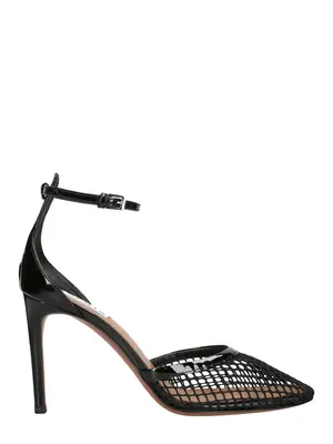 Alaïa Leather Mesh Ballerina Pumps 90 - Black