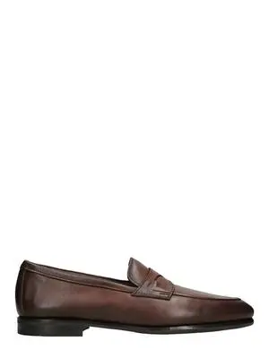 Santoni Leather Carlos Loafers - Brown