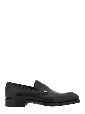 FERRAGAMO Tramezza Leather Loafers - Black
