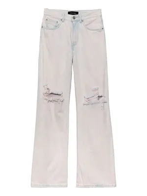 PURPLE BRAND Wide-leg Ripped Jeans - Neutrals