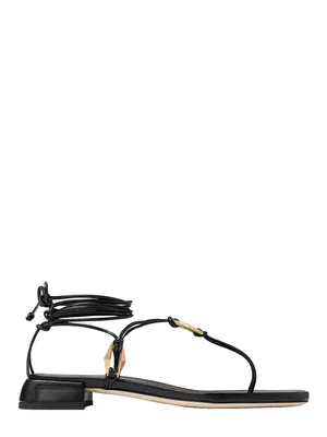 JIMMY CHOO Onyxia Leather Sandals - Black