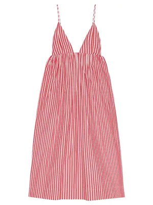 GANNI GANNI Striped V-Neck Dress