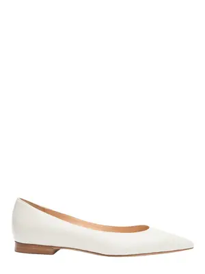 SCAROSSO Iris Leather Ballerinas - White
