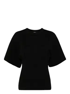Goen.j Ruched-detailing T-shirt - Black