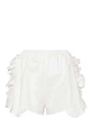 IOANA CIOLACU Peony Ruffle-trim Shorts - White