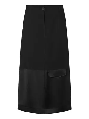 Moschino Panelled Tailored Midi Skirt - Black