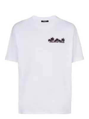 Balmain Club-print Cotton T-shirt - White