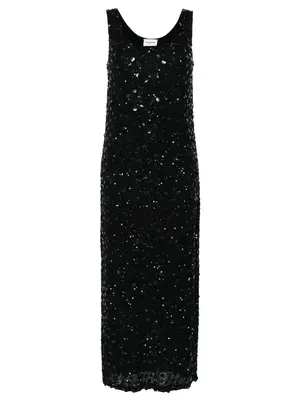 P.a.r.o.s.h Sequinned Midi Dress - Black