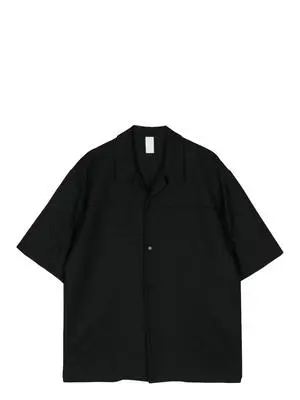 Attachment Short-sleeve Wool Shirt - Black