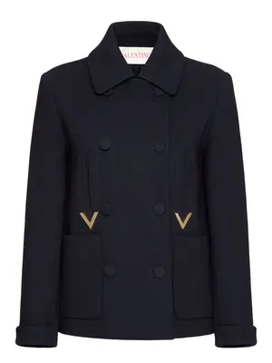 Valentino Garavani Double Pea Coat - Blue