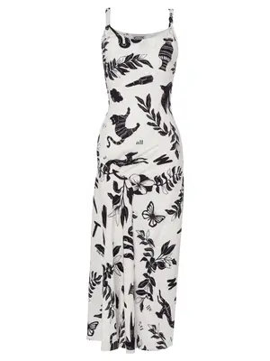 MOSCHINO MOSCHINO JEANS Graphic-Print Midi Dress