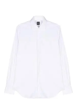 XACUS Cutaway-collar Poplin Shirt - White