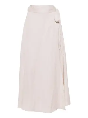 Voz Wrap-around Maxi Skirt - Neutrals
