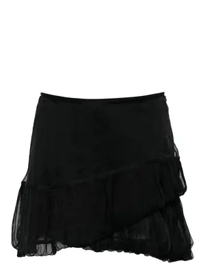 KIKO KOSTADINOV Lozen Silk Tiered Miniskirt - Black