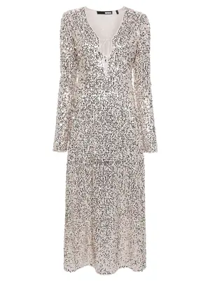 ROTATE BY BIRGER CHRISTENSEN Sequin-embellished Dress - Neutrals