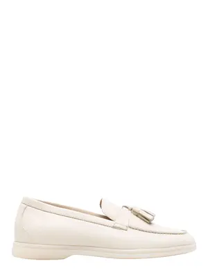 SCAROSSO Leandra Leather Loafers - White