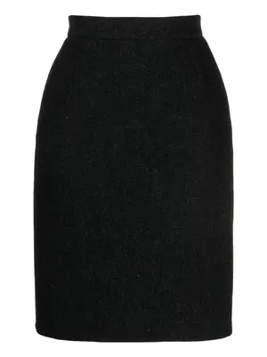 JIL SANDER High-waist Herringbone Skirt - Black