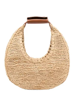 Staud Moon Raffia Tote Bag - Neutrals
