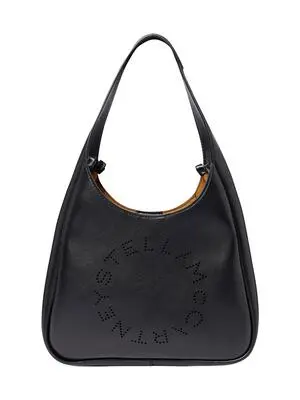 Stella McCartney Stella McCartney Logo Slouchy Hobo Tote Bag Pitch Black