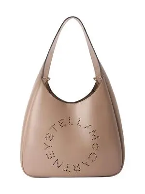 Stella McCartney Logo Slouchy Hobo Tote Bag - Taupe Brown