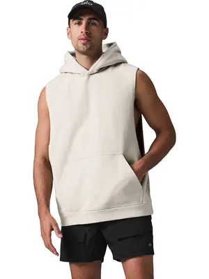 Alo Yoga Renown Sleeveless Hoodie - Bone