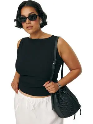 REFORMATION Reformation Dusk Knit Top ES Black