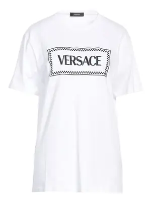 Versace T-shirt With Embroidered Logo - White