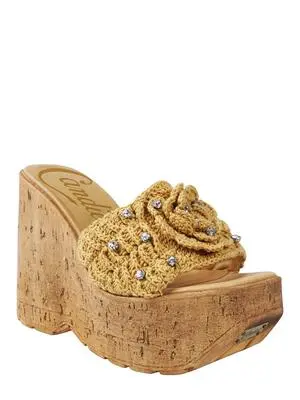CANDIE'S Candie's Platform Wedge Sandals Natural