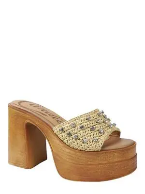 CANDIE'S Candie's Febe Platform Sandal Natural Raffia
