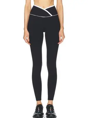 Year Of Ours Ribbed Two Toned Legging In Black - Black & White