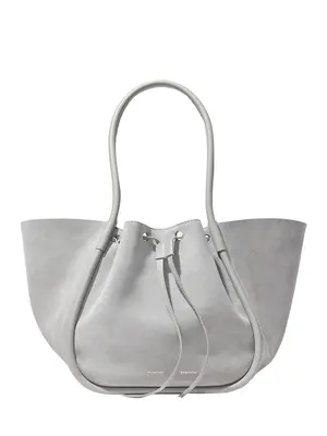 Proenza Schouler Drawstring Suede Tote Bag Grey