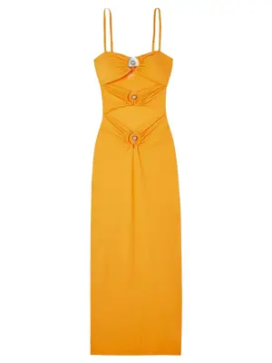 Christopher Esber Cutout Stretch-Jersey Maxi Dress Yellow