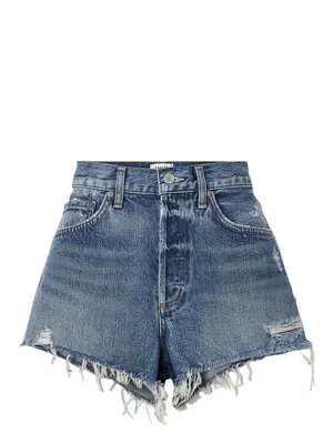 AGOLDE AGOLDE Parker Vintage Cutoff Organic Denim Shorts Mid Denim
