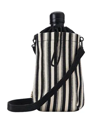 BEIS The Summer Stripe Water Bottle Crossbody - Black