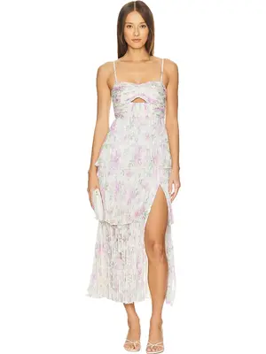 Astr The Label Emmi Dress - Purple Floral Mesh