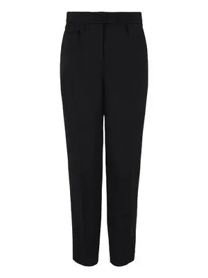 Giorgio Armani Straight Trousers In Virgin Wool - Black
