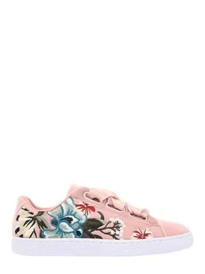 PUMA Basket Heart Hyper Embroidery Sneakers - Pink