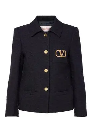 Valentino Garavani Vlogo Signature Tweed Jacket - Blue
