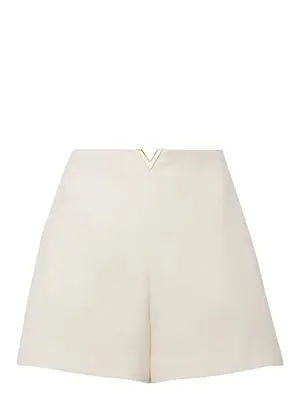 Valentino Garavani Vgold Crepe Couture High-rise Shorts - White