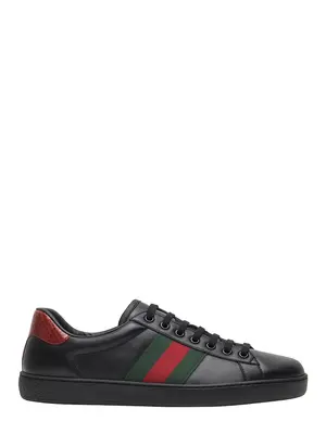 Gucci Ace Leather Sneakers - Black