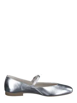 Paul Green Vanna Mary Jane Flats - Aluminum Metallic Nappa