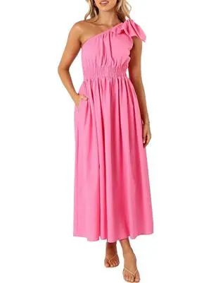 PETAL & PUP Petal & Pup Kailey One-Shoulder Dress Hot Pink