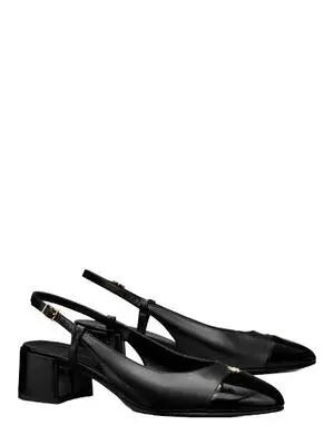 Tory Burch Tory Burch Cap-Toe Slingback Pumps Perfect Black/perfect Black