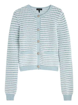 Rag & Bone Marlee Striped Cotton-blend Cardigan - Light Blue