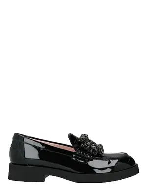 LORIBLU Leather Loafers - Black